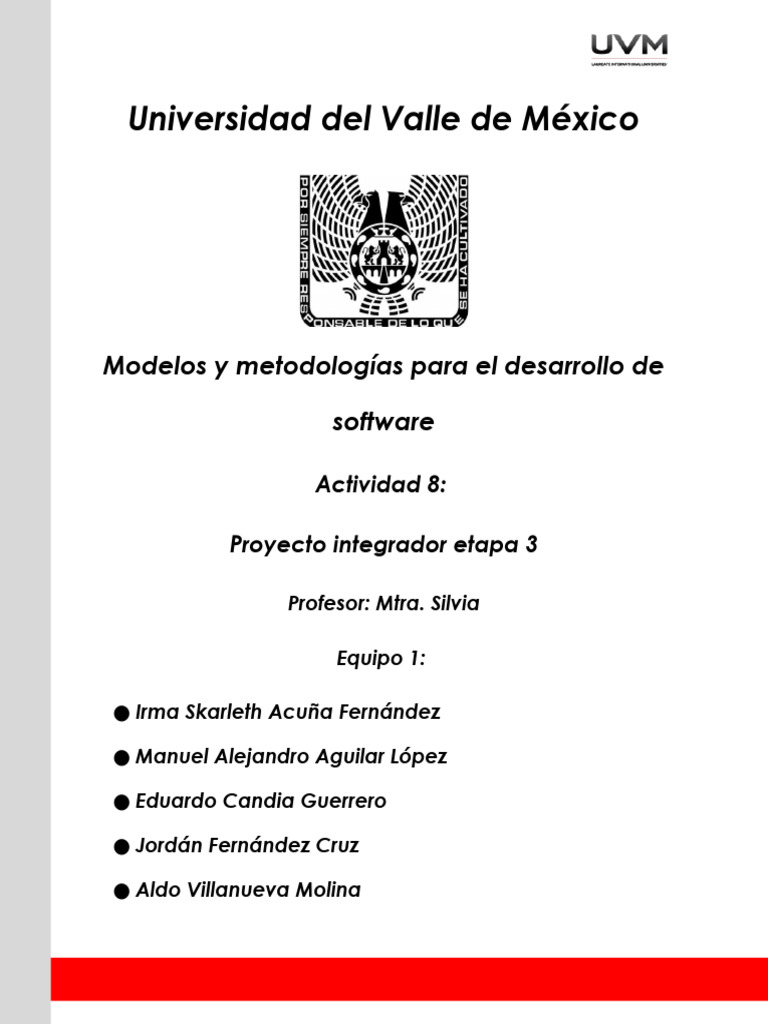 A - 8 - Uvm Modelos y Metodos para Desarrollo de Software | PDF | Scrum ...