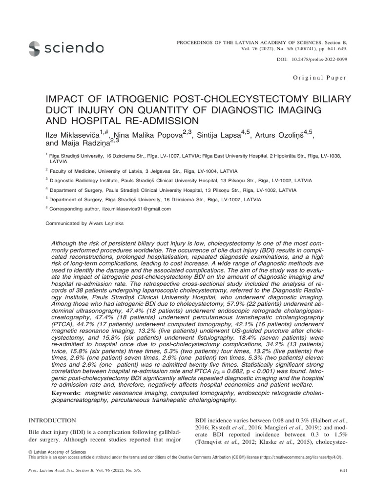 Impact of Iatrogenic Post Cholecystectomy Biliary Duct 2g0p21j3 | PDF ...