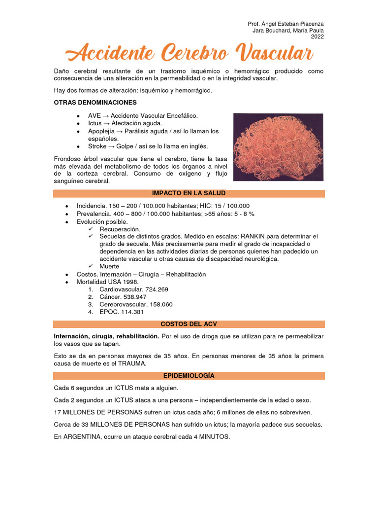 Acv - Clase 4 | PDF | Carrera | Medicina CLINICA