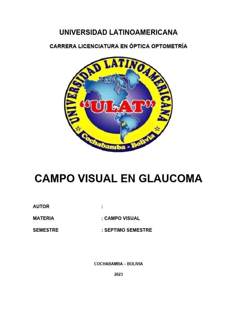 modelo de Investigacion Campo visual en glaucoma | PDF | Glaucoma | Ojo ...