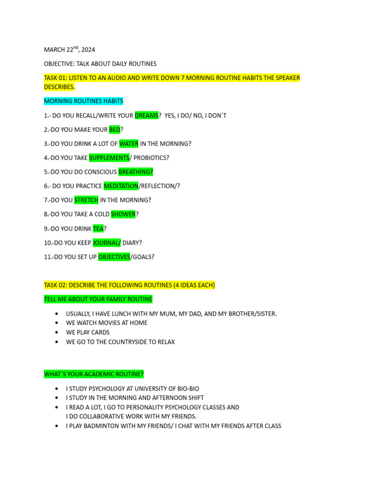 Routine Description | PDF | Self-Improvement