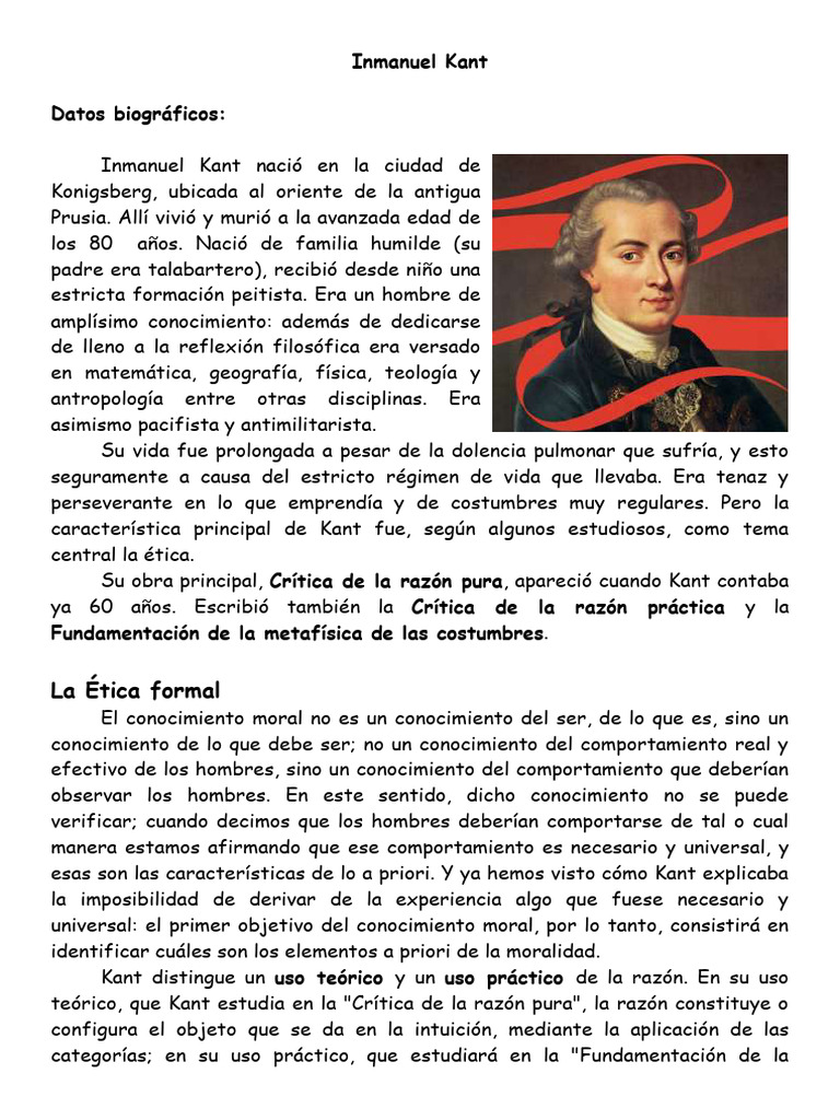 Inmanuel+Kant | PDF | Immanuel Kant | Moralidad