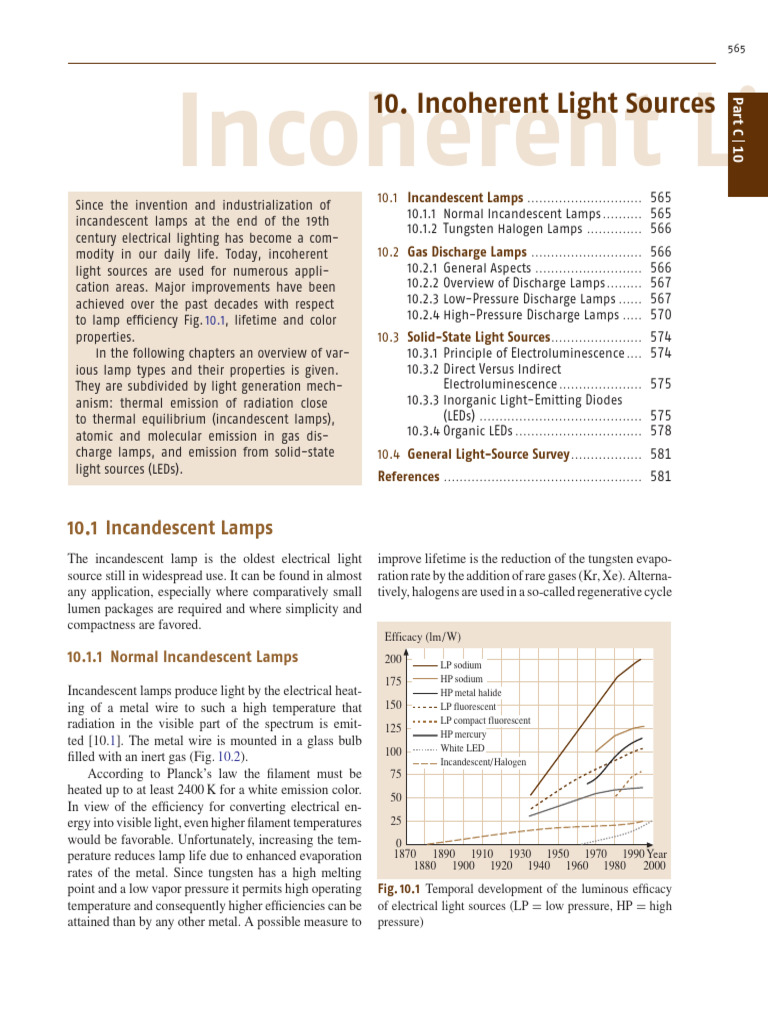 Incoherent Light Sources | PDF | Incandescent Light Bulb | Fluorescent Lamp Incoherent Light Sources | PDF | Incandescent Light Bulb | Fluorescent Lamp