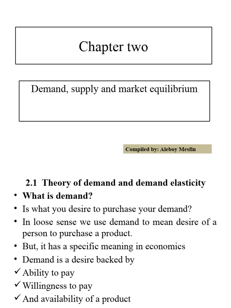 Chapter Two | PDF | Demand | Elasticity (Economics)