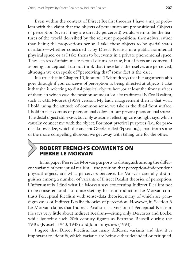 Representational Realism in Simple Summary | PDF