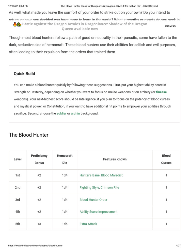 Blood Hunter | PDF | Werewolves | Dungeons & Dragons