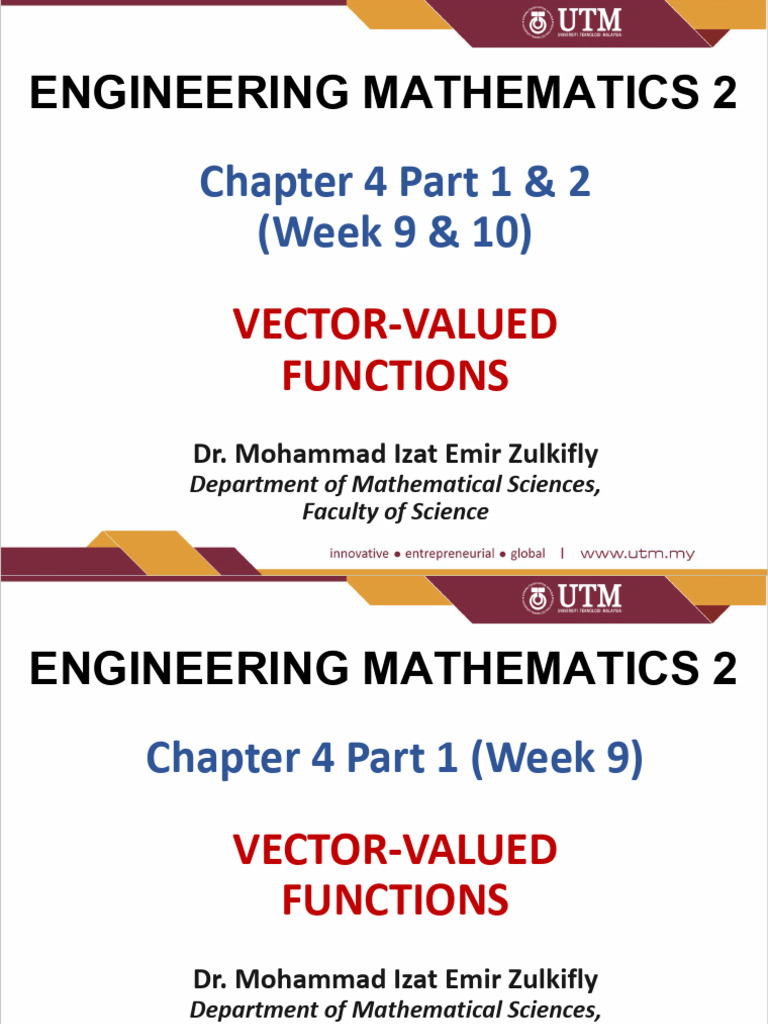 VECTOR-VALUED FUNCTIONS - Part 1 | PDF | Derivative | Acceleration