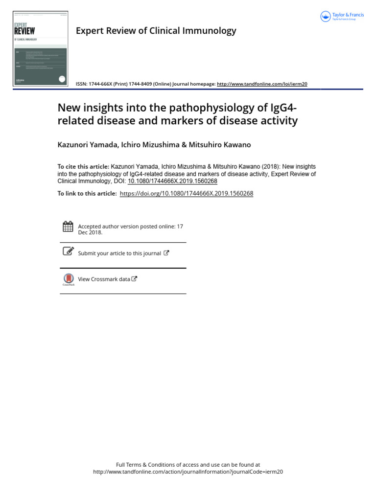 New Insights Into The Pathophysiology of Igg4-Related Disease and ...