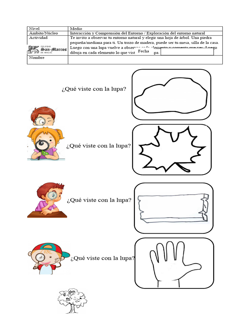 Ficha Explorando Mi Entorno Natural | PDF