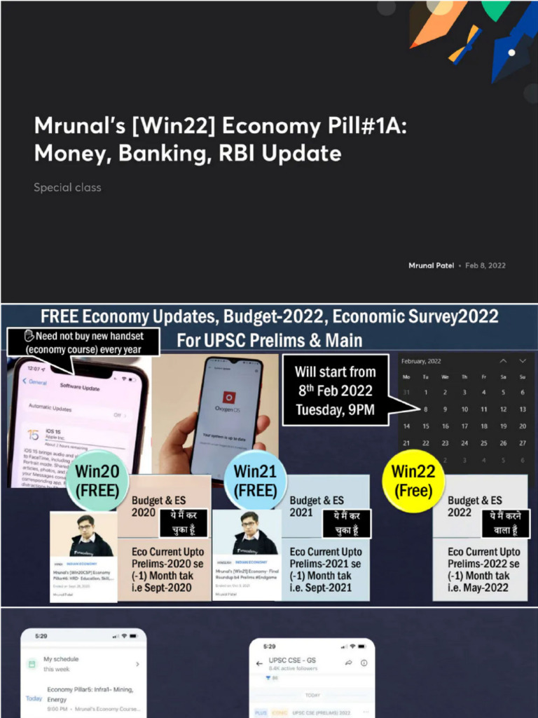 Mrunals Win22 Economy Pill1A Money Banking RBI Update No Anno | PDF