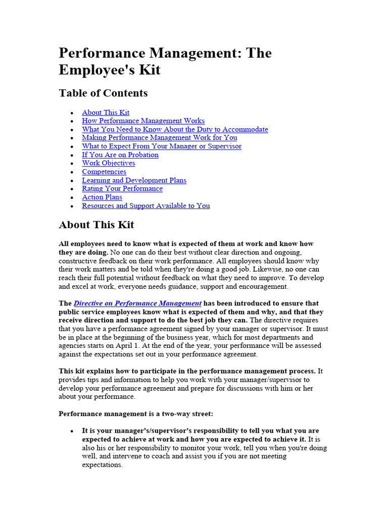 Employee Performance Management Guide | PDF | Employment | Performance ...