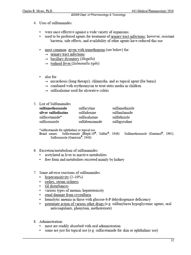 Antibacterials Handout2 CM | PDF | Infection | Dose (Biochemistry)