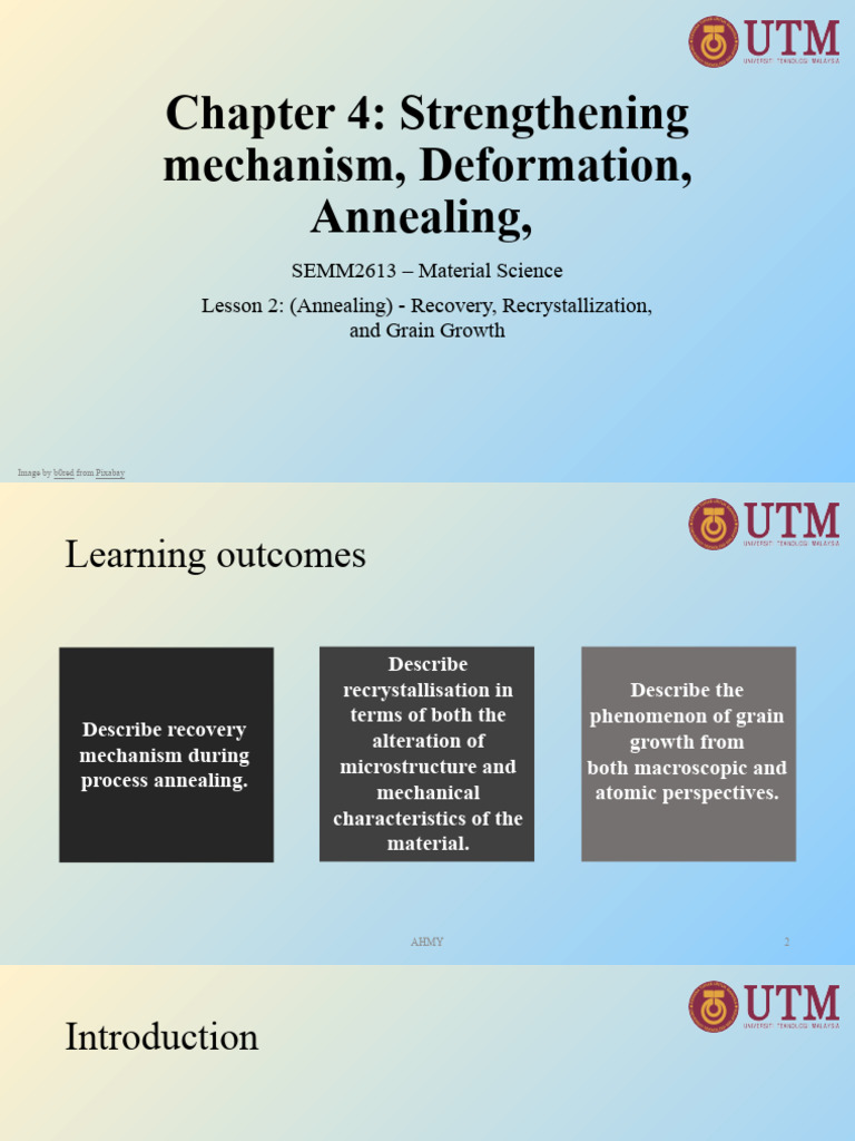 SEMM 2613 Chapter 4 Lesson 2 - Annealing | PDF | Dislocation | Crystallite