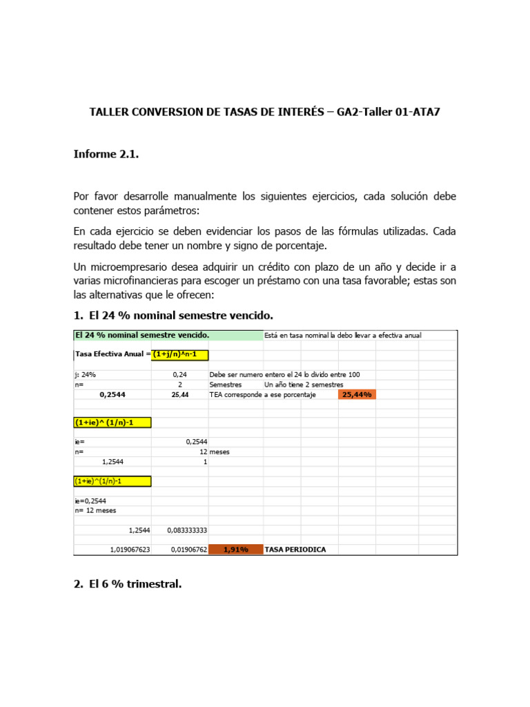 Ga2-Conversion de Tasas de Interes Compuesto | PDF | Bancario | Economía política