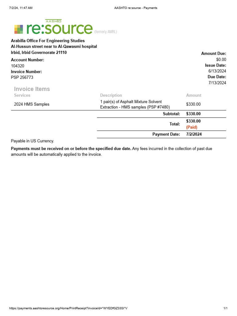 AASHTO Re - Source - Payments | PDF