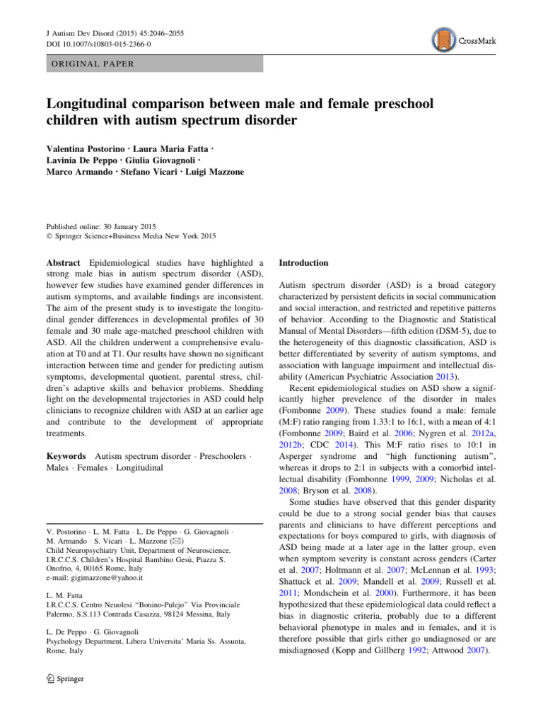 (2015) Longitudinal comparison between male and female preschool ...