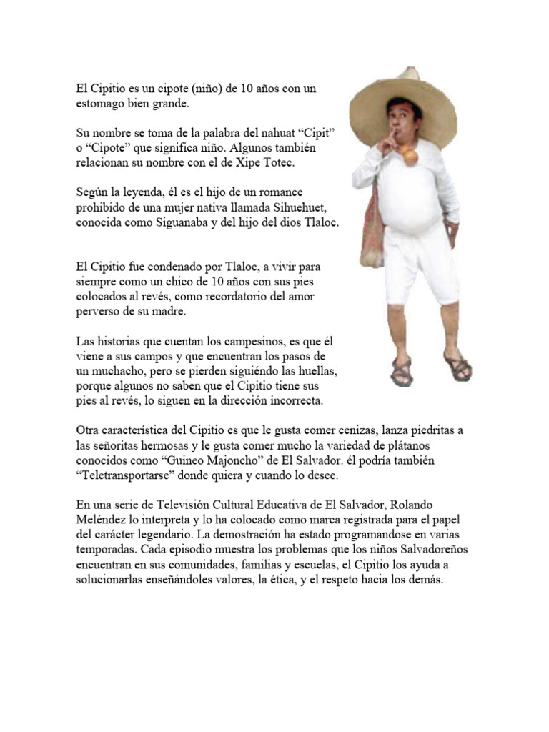 El Cipitio Es Un Cipote | PDF | Mitología