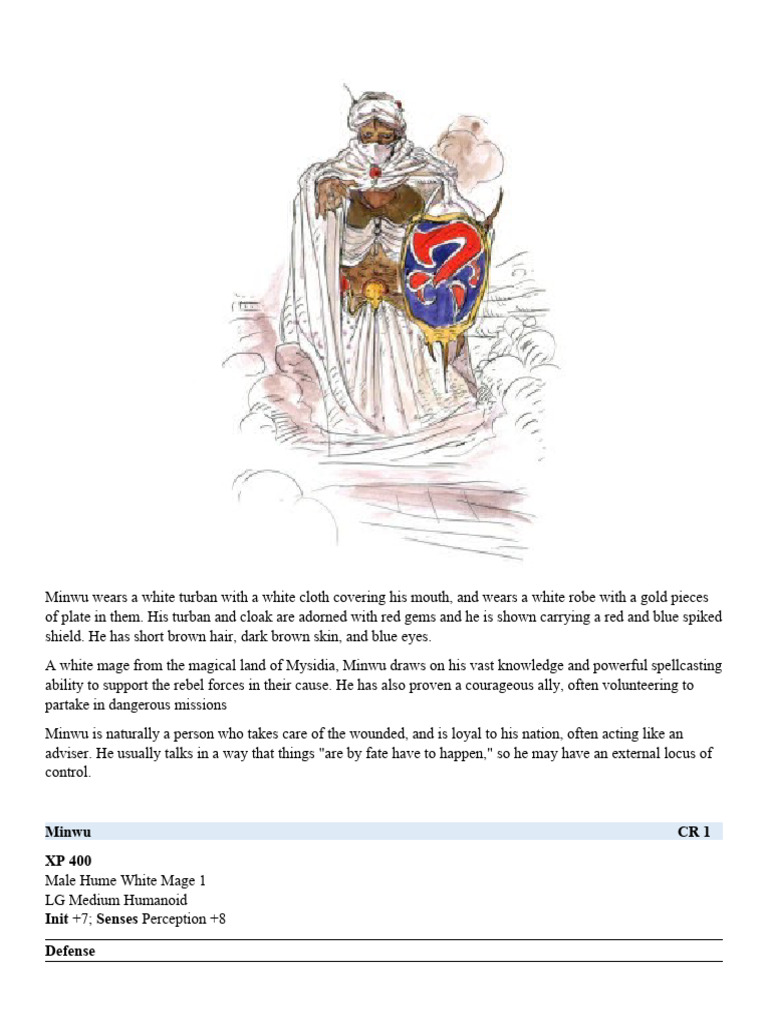 Minwu - Iconic White Mage | PDF | Magician (Fantasy)