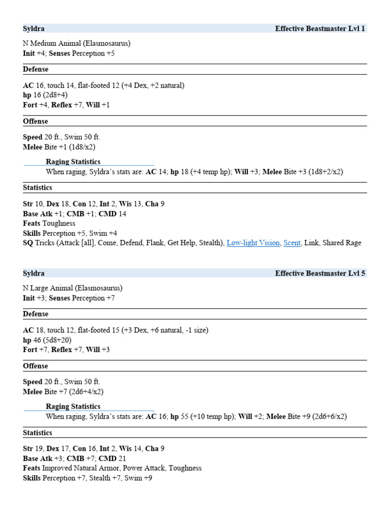 Syldra - Animal Companion | PDF