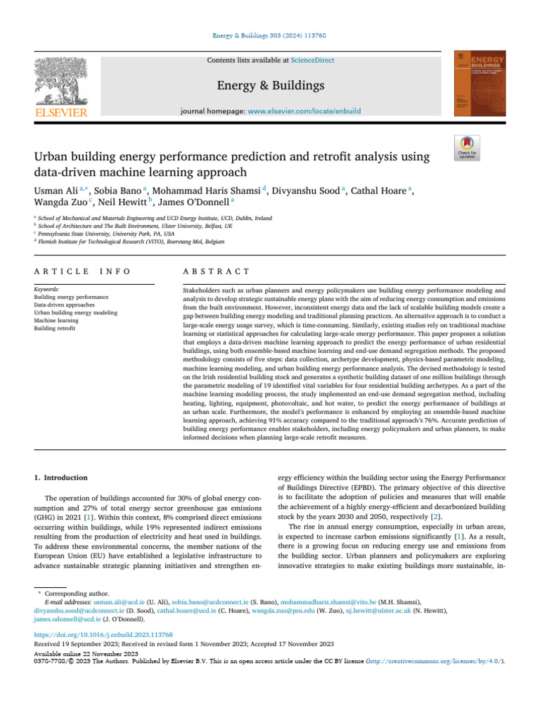 Urban building energy performance prediction and retrofit analysis ... Urban building energy performance prediction and retrofit analysis ...