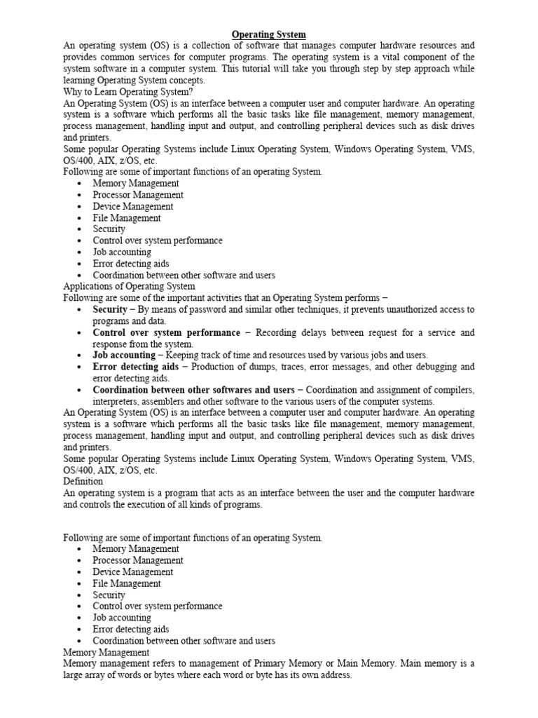 Unit1-Operating System | PDF | Thread (Computing) | Operating System Unit1-Operating System | PDF | Thread (Computing) | Operating System