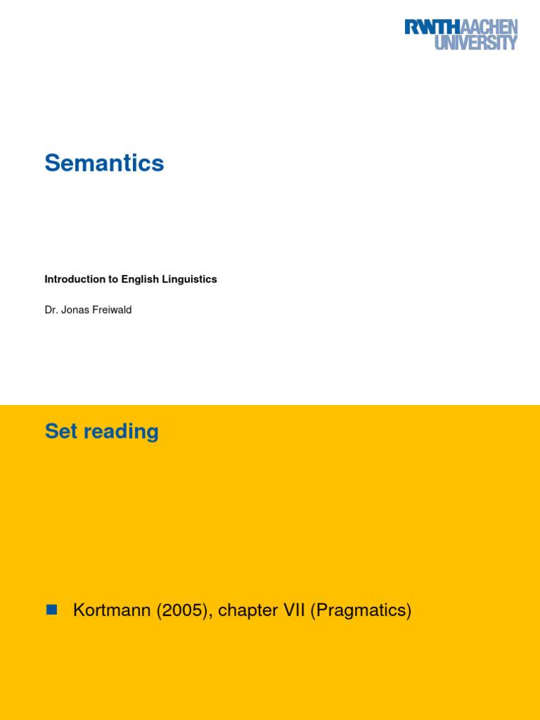 Slides Session 6 Semantics | PDF | Syntax | Semantics