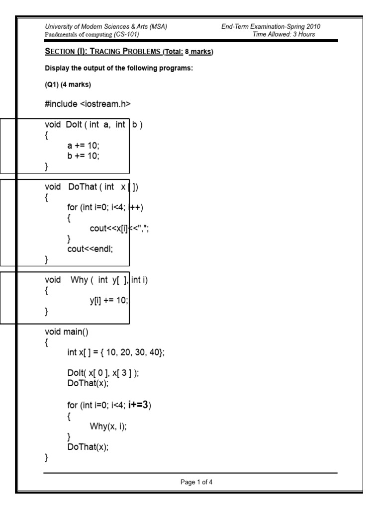 13 CS Prog I Examinations | PDF | Software Engineering | Computer Programming