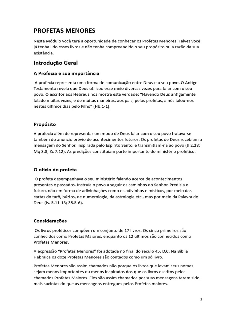Profetas Menores Pdf Livro De Zacarias Jonas