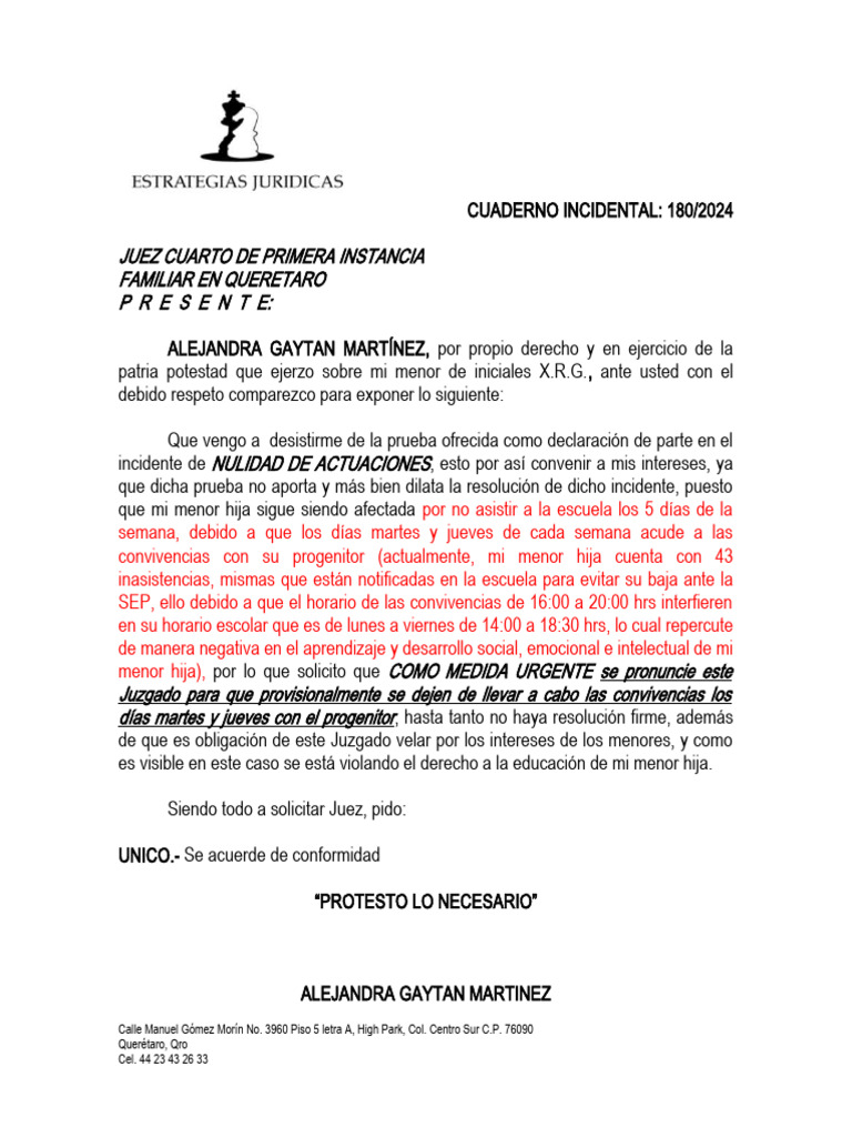 Promo Desistimeinto de Prueba Alex Gaytan 2.0 | PDF | Derecho