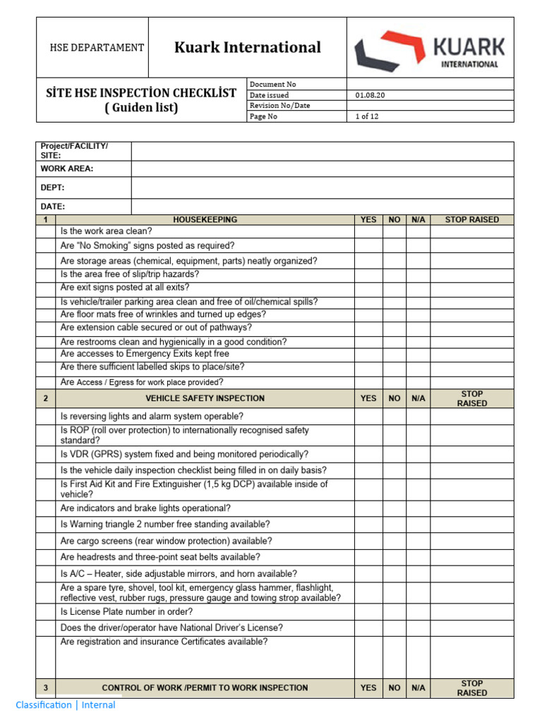 HSE Ladder Inspection Checklist | PDF | Personal Protective Equipment ...