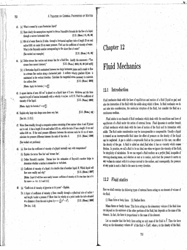 Fluid Mechanics: Gener L | PDF | Fluid Mechanics | Viscosity