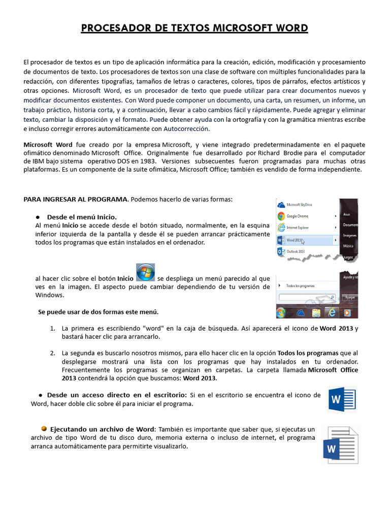PROCESADOR DE TEXTOS P | PDF | Procesador de textos | Archivo de ...