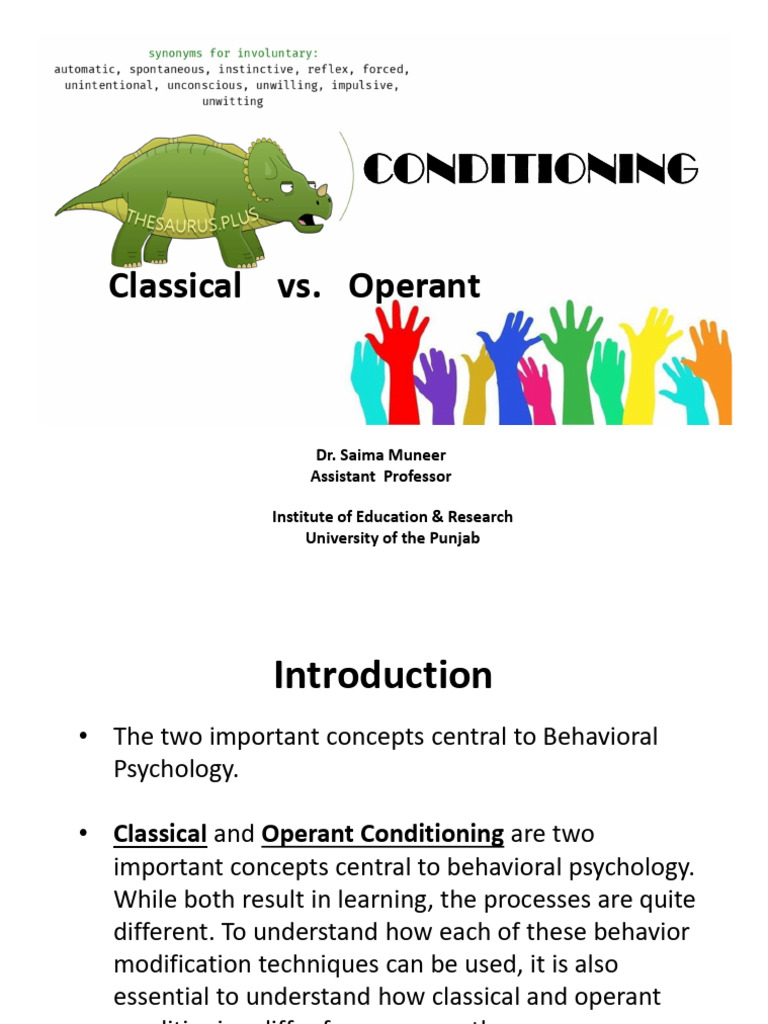 Classical vs. Operant Conditioning Explained | PDF | Learning ...