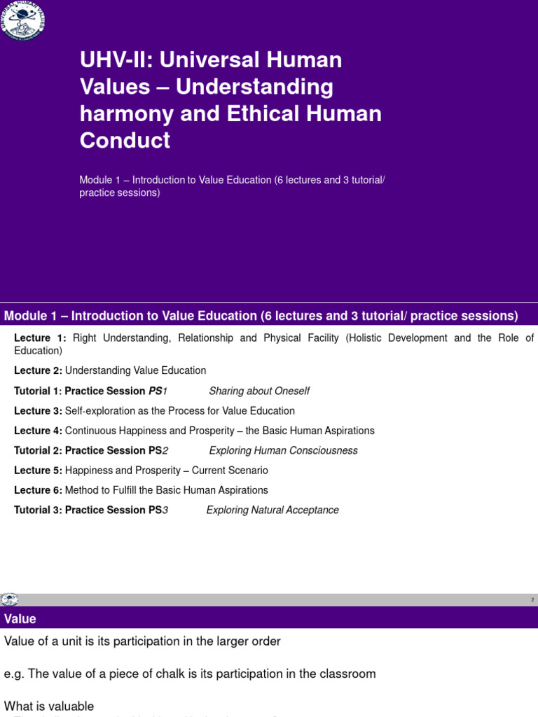 Understanding Value Education v2 | PDF | Happiness | Thought
