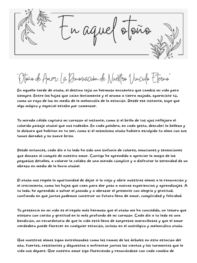 En Aquel Otoño | PDF | Amor | Otoño