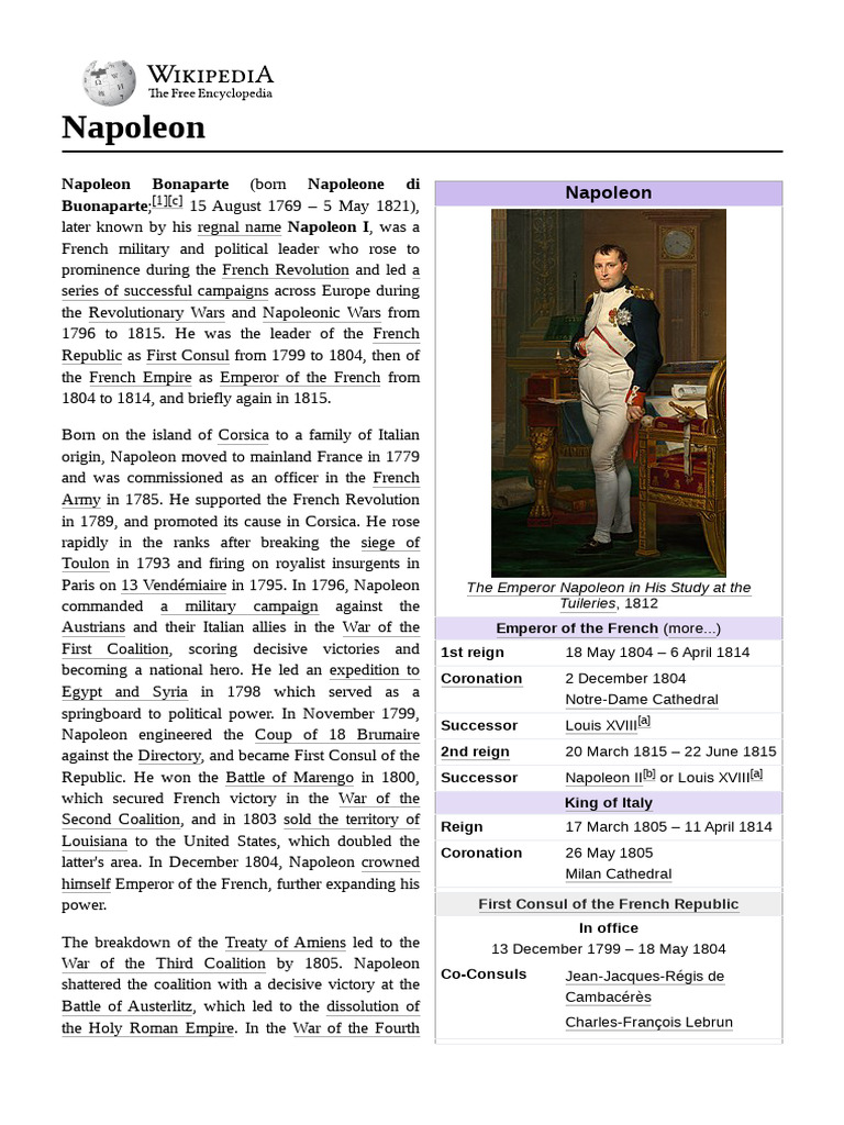 Napoleon | PDF | Napoleon | First French Empire
