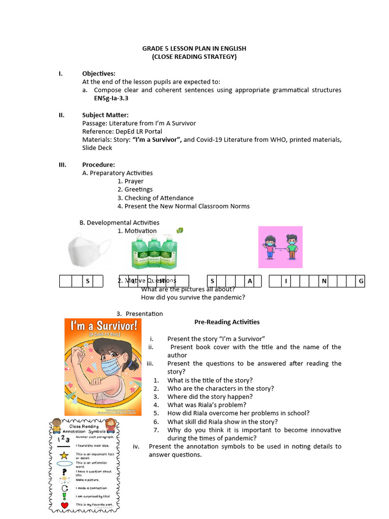 Infer The Meaning of Unfamiliar Words Using Text Clues | PDF | Lesson ...