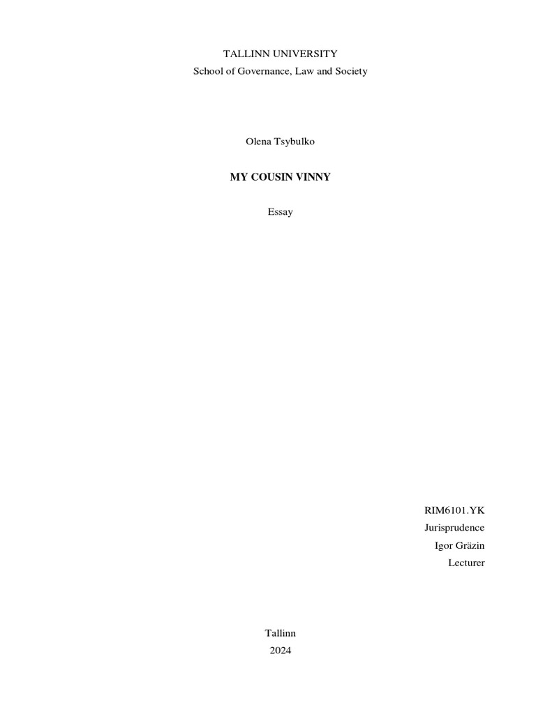 My Cousin Vinny | PDF | Witness | Trials