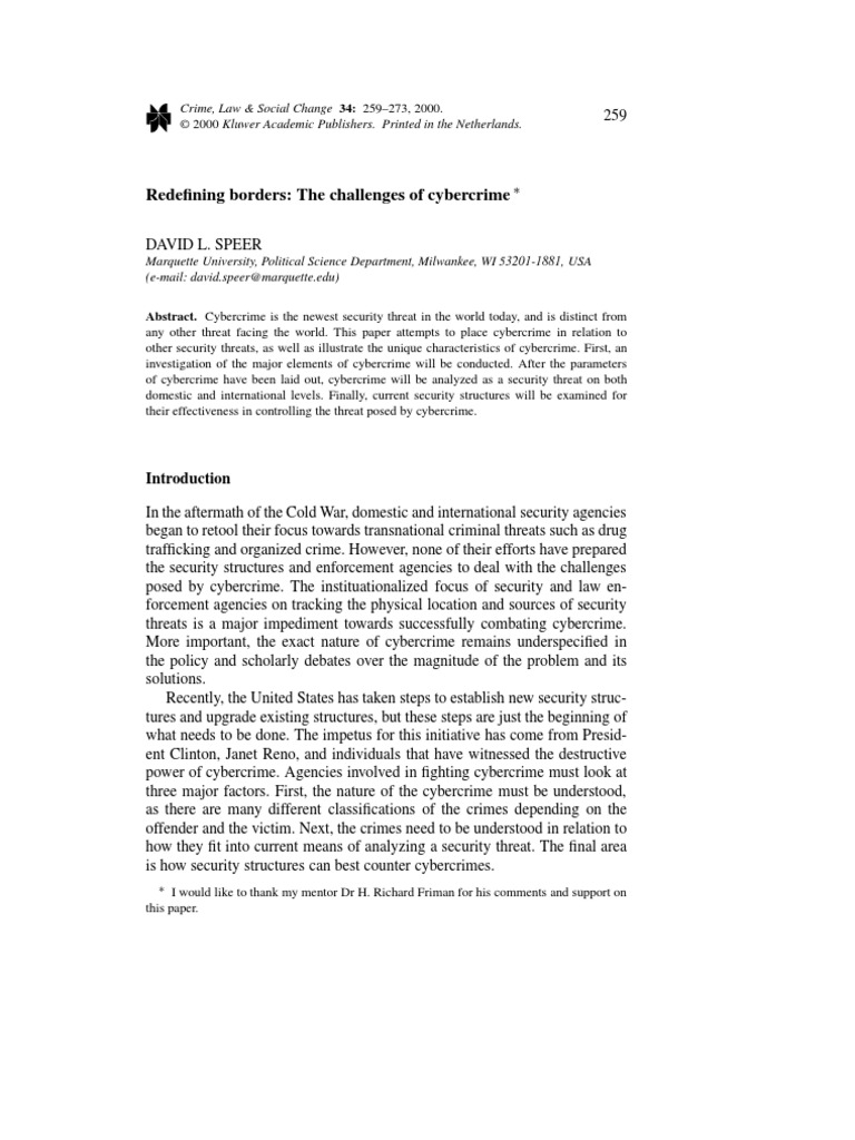 The Challenges of Cyber Crime | PDF | Cybercrime | Computer Security