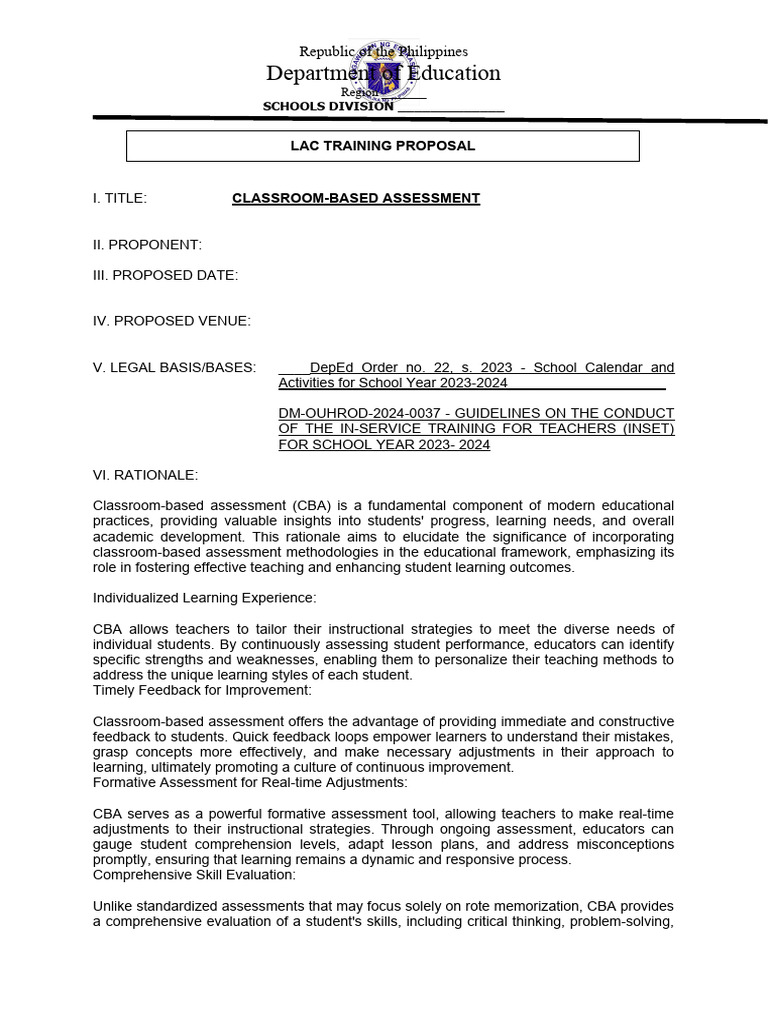 Class-Based Assessments | PDF | Educational Assessment | Learning