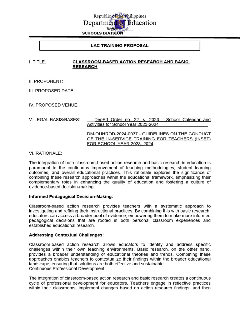 Classroom-Based Action Research and Basic Research | PDF | Action ...