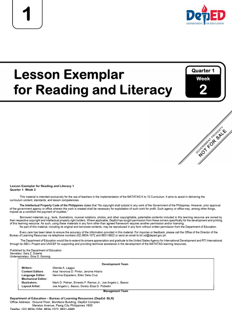 Week 2 Reading & Literacy Lesson Plan | PDF | Consonant | Vowel