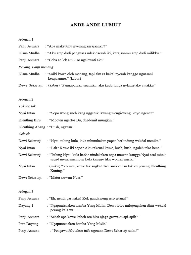 Ande Ande Lumut | PDF