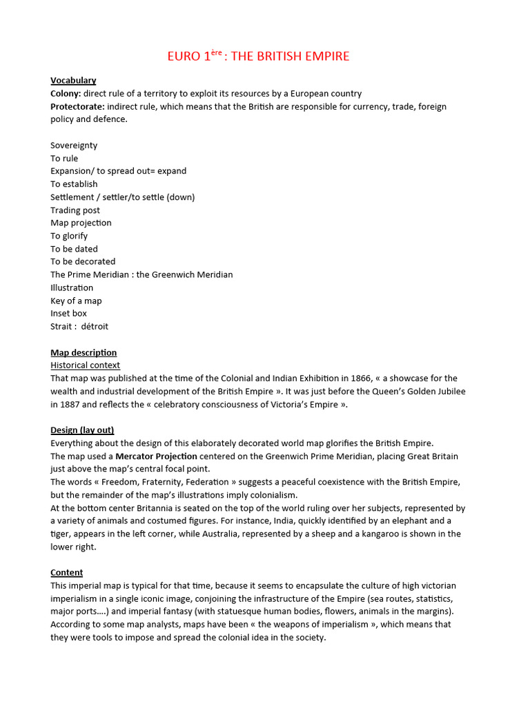 British Empire Map Analysis and Context | PDF | Africa | British Empire