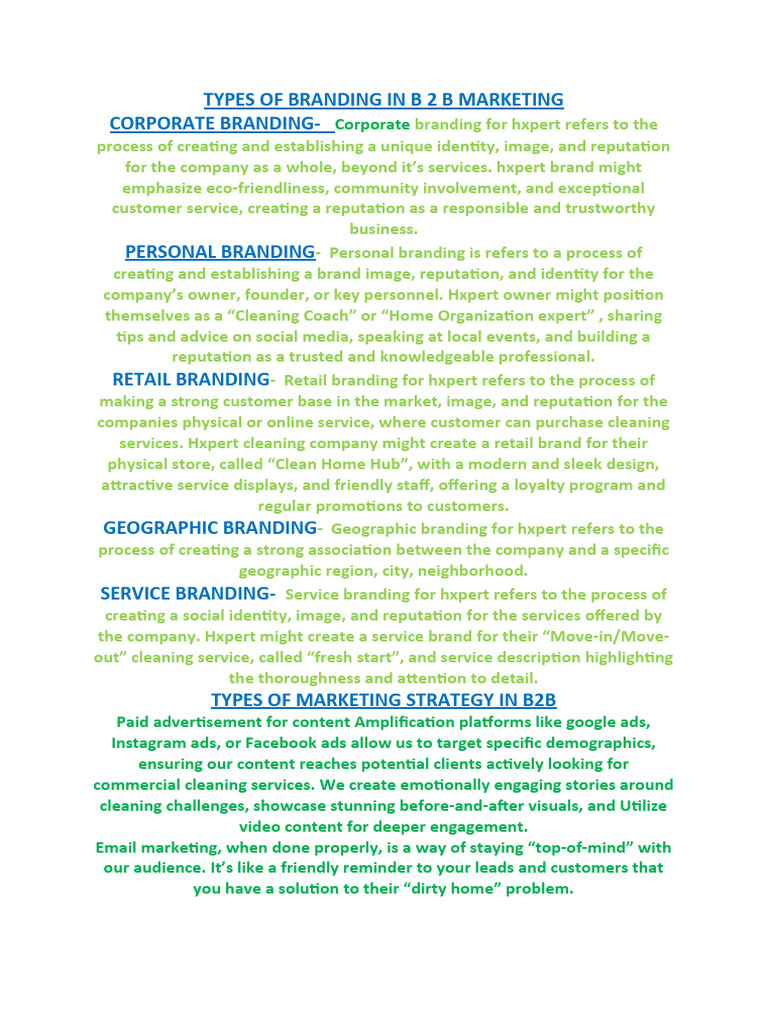Types of Branding in B 2 B Marketing Hxpert | PDF | Brand | Reputation