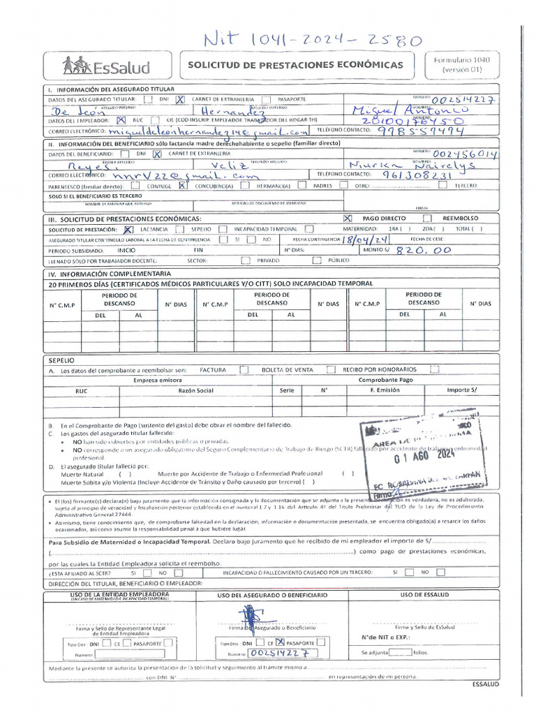 Veneficio Lactancia Essalud MIA DE LEON | PDF