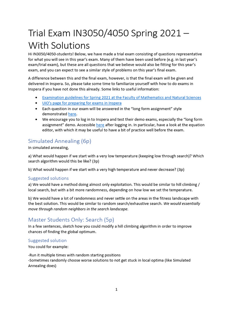 IN3050/4050 Spring 2021 Trial Exam Solutions | PDF | Machine Learning ...