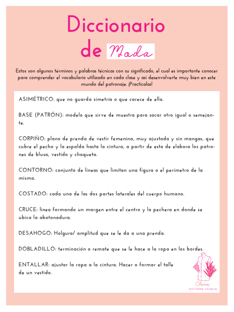 Diccionario de Moda para Patronaje | PDF | Ropa | Vestir