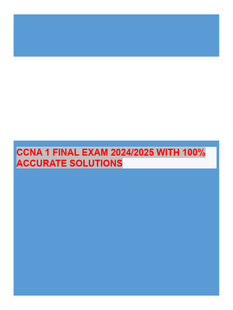 CCNA 1 FINAL EXAM | PDF | Ip Address | Internet Protocols
