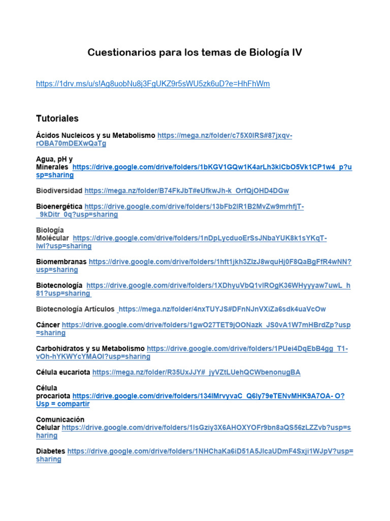 Cuestionarios y Tutoriales IV | PDF | Wellness | Science & Mathematics